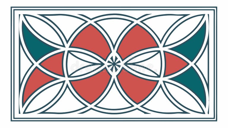 Abstract Geometric Pattern: Intersecting Shapes Tile Design, Vector ...