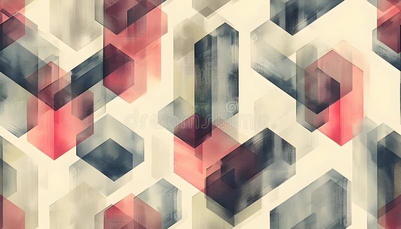 Abstract Geometric Pattern with Layered Shapes in Muted Colors Stock ...
