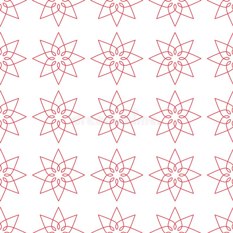 Abstract Geometric Pattern Linear Star or Flower. Ornament Can Be Used ...