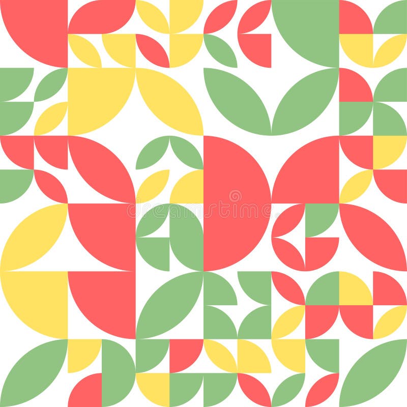 Abstract Geometric Pattern of Many Shapes. Retro Colors Stock Vector ...