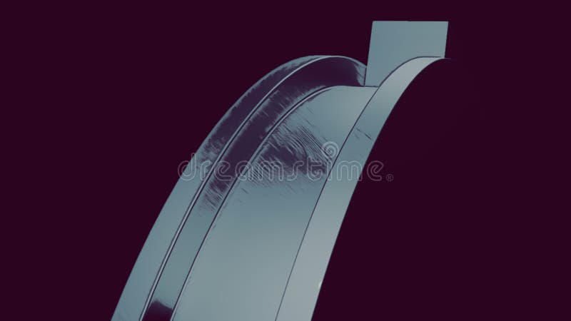 Abstract Geometric Pattern with Metal Arc and Rolling 3D Cube on a ...