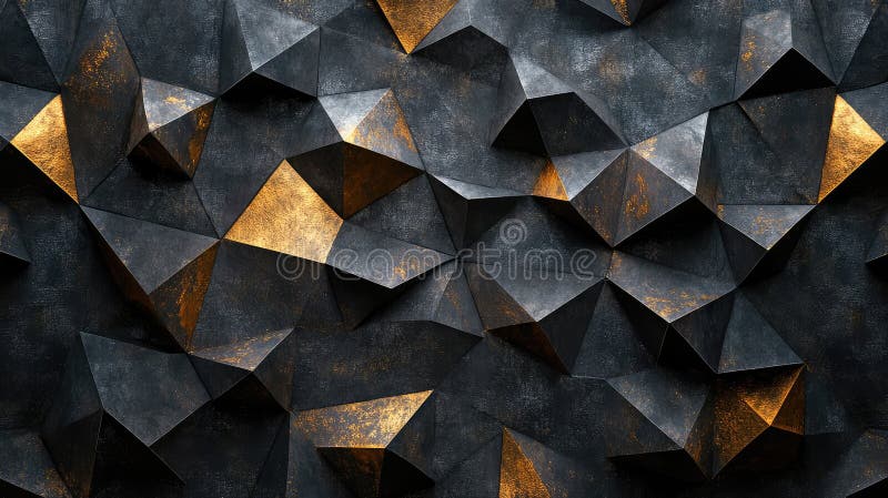 Abstract Geometric Pattern with Metallic Gold and Dark Tones Stock ...