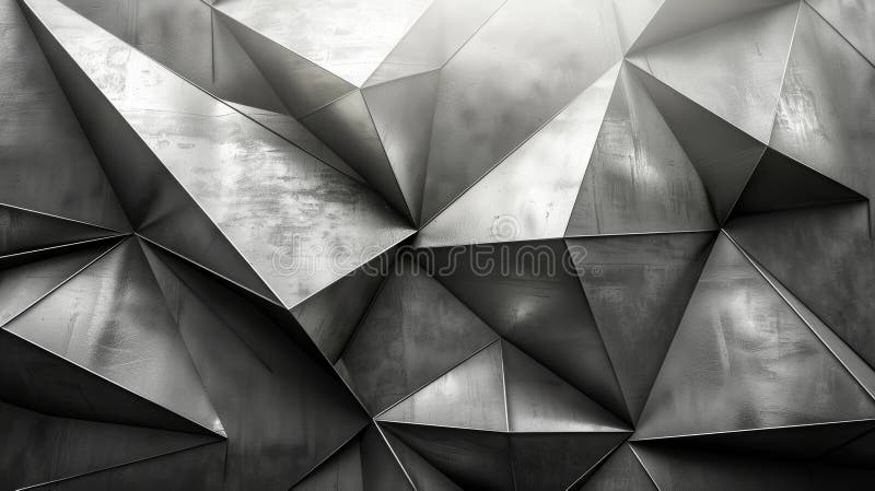Abstract Geometric Pattern of Metallic Triangles, Creating a Modern and ...
