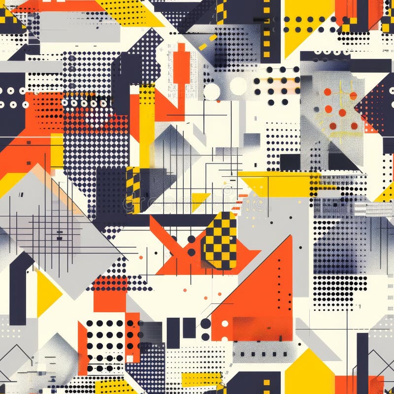 Abstract Geometric Pattern with Modern Dots and Lines Design Stock ...