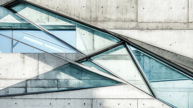 Abstract Geometric Pattern of Modern Windows on a Concrete Building ...