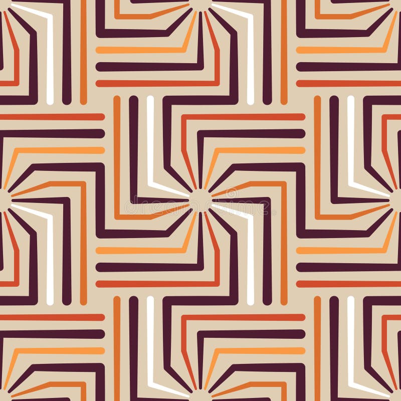 Abstract Geometric Pattern with Modular Striped Spirals in the Shape of ...
