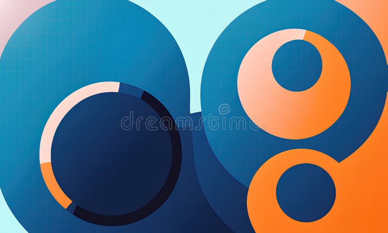 Abstract Geometric Pattern of Multi-colored Circles, Generated by ...