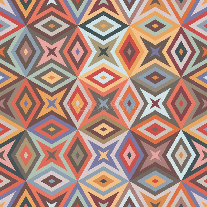 Abstract Geometric Pattern with Multicolored Concentric Geometric ...