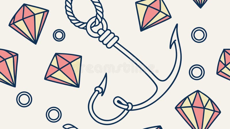 Abstract Geometric Pattern with Nautical Elements, Modern Design ...