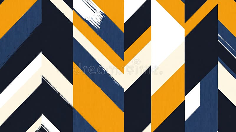 Abstract Geometric Pattern in Navy, Yellow, and White with Diagonal ...