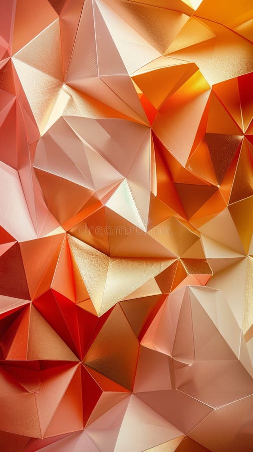 Abstract Geometric Pattern with Orange and Gold Tones, Modern Art ...