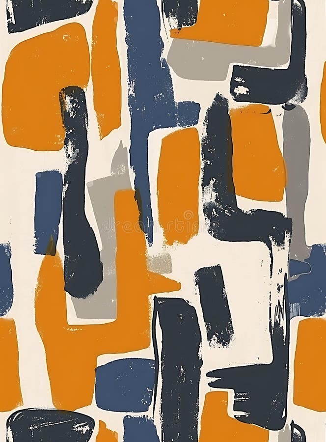 Abstract Geometric Pattern with Orange, Gray, Blue Colors Generated ...