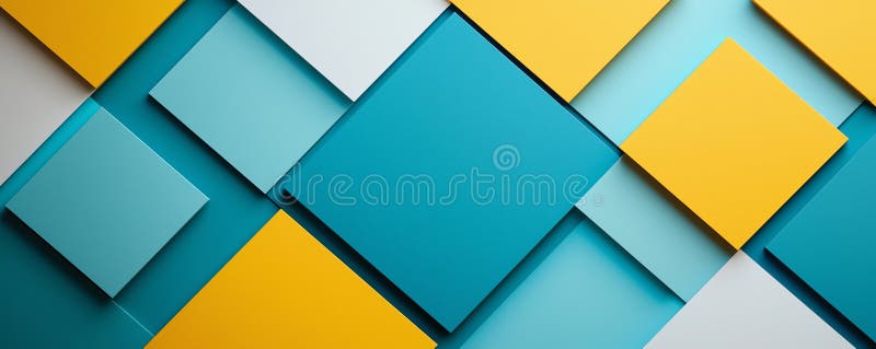 Abstract Geometric Pattern with Overlapping Blue and Yellow Square ...