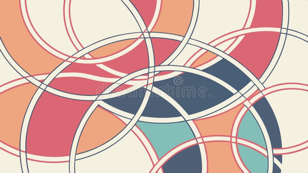 Abstract Geometric Pattern with Overlapping Circles and Shapes Design Vector Design Generative ...