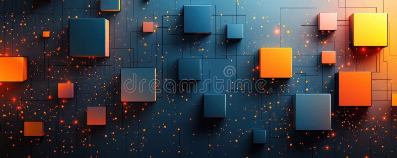 Abstract Geometric Pattern with Overlapping Colorful Square Shapes ...