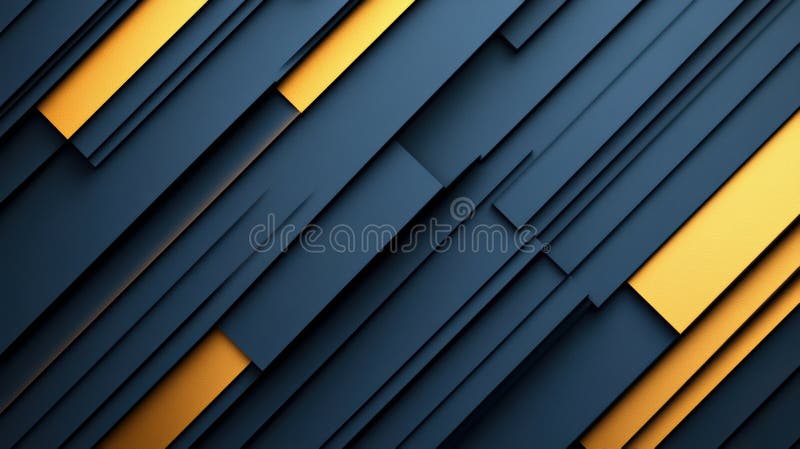 Abstract Geometric Pattern with Overlapping Dark Blue and Yellow Layers ...