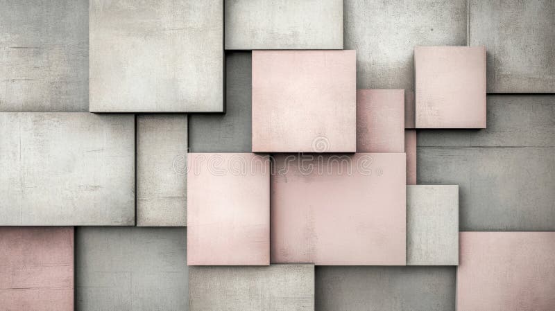 Abstract Geometric Pattern with Overlapping Pastel Squares and ...