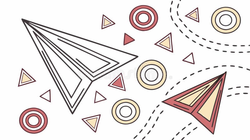 Abstract Geometric Pattern with Paper Airplane, Design, Vector Design ...
