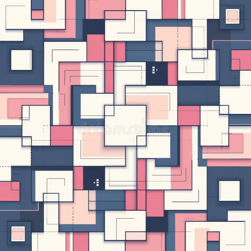 Abstract Geometric Pattern in Pastel Hues Stock Illustration ...