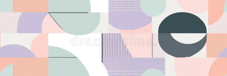 Abstract Geometric Pattern with Pastel Shapes and Overlapping Circles ...