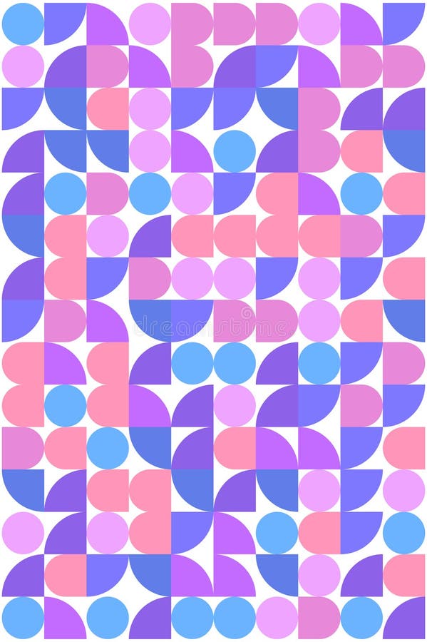 Abstract Geometric Pattern with Pink, Purple, and Blue Circles and ...