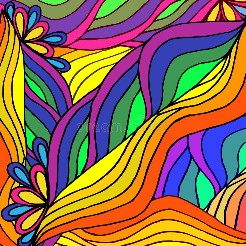 Abstract Geometric Pattern of Rainbow Lines Stock Illustration ...