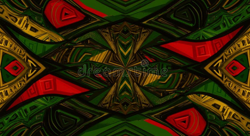 Abstract Geometric Pattern with Red Green and Gold for Creative ...