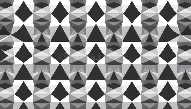 Abstract Geometric Pattern with Repeating Triangles, Diamonds in Black ...