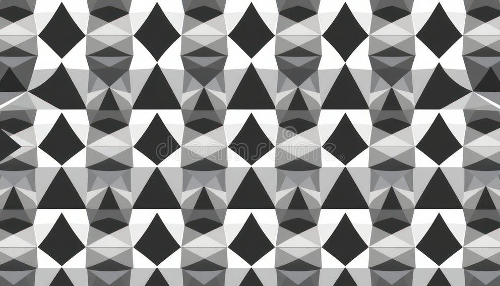 Abstract Geometric Pattern with Repeating Triangles, Diamonds in Black ...