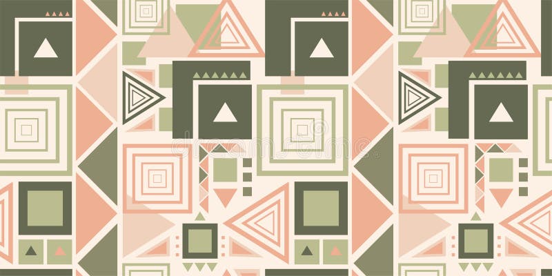 Abstract Geometric Pattern. Seamless Background in Calm Colors. Trendy ...