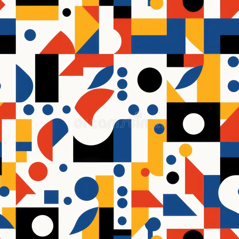 Abstract Geometric Pattern - Seamless Bauhaus Style Print Design ...