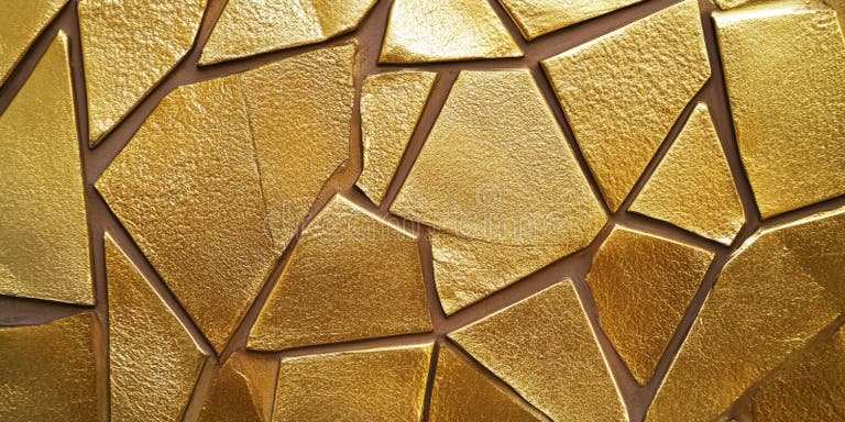 Abstract Geometric Pattern with Shiny Metallic Gold Texture Surface ...