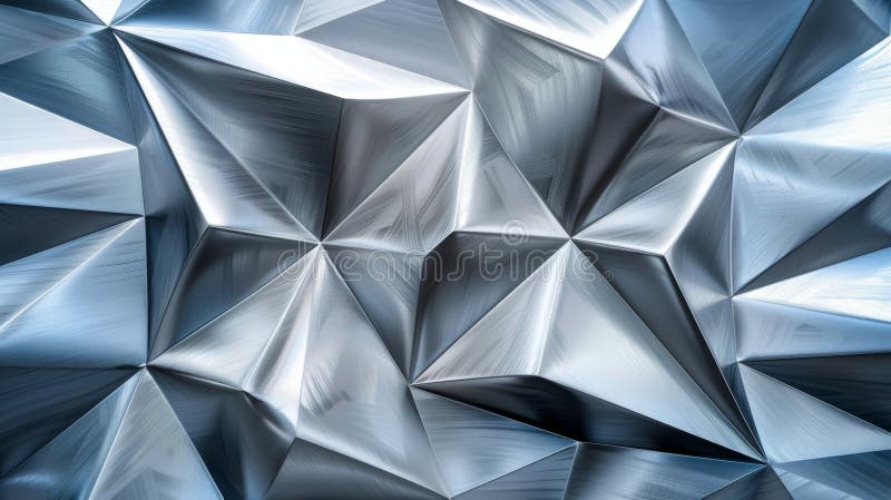 Abstract Geometric Pattern of Silver Triangles. the Metallic Texture ...
