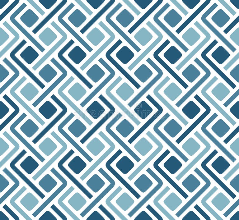 Abstract Geometric Pattern with Small Blue Squares on a White ...