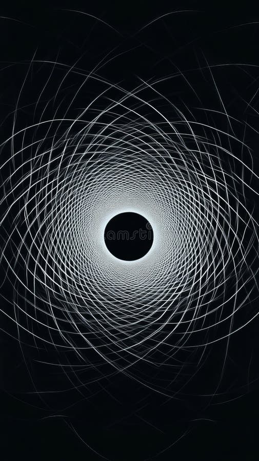 Abstract Geometric Pattern with Spiral Lines, Black Hole Concept Stock ...