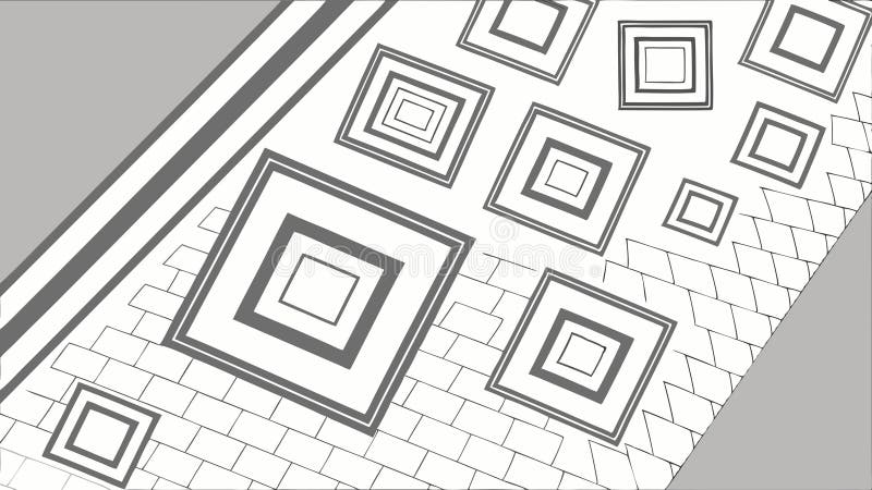 Abstract Geometric Pattern with Squares, Lines, and Depth Perspective ...