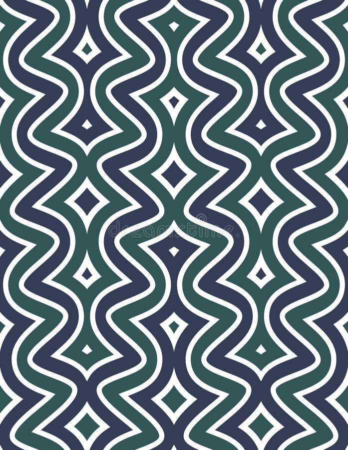 Abstract Geometric Pattern with a Striped Design of Interlaced Wavy Lines in a Modern Ethnic ...