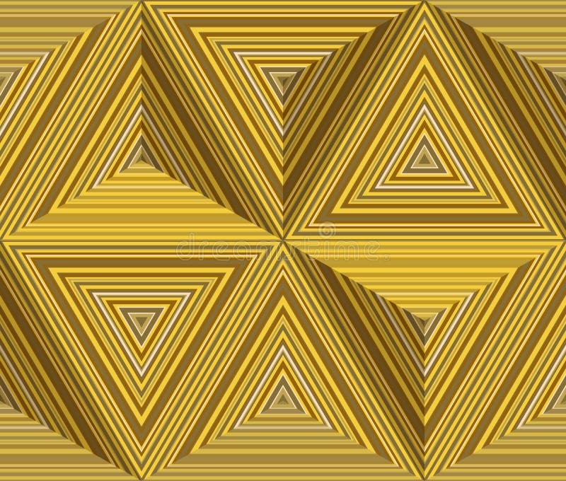 Abstract Geometric Pattern with Striped Triangles Stock Vector ...