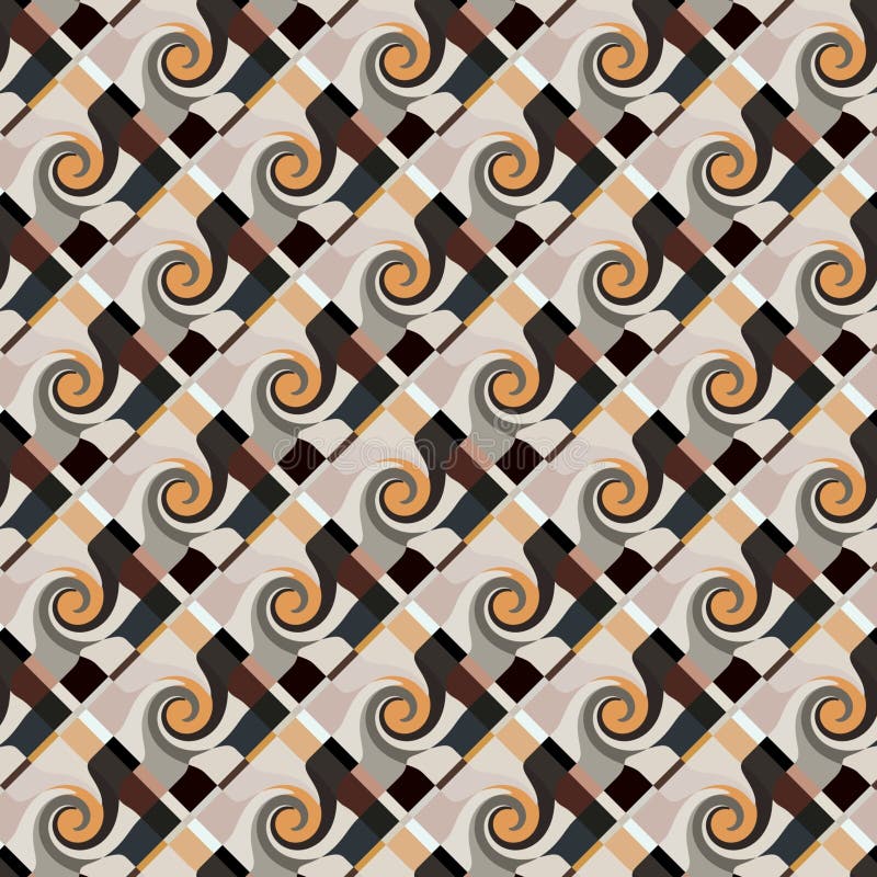 Abstract Geometric Pattern with Swirling Curves Stock Illustration ...