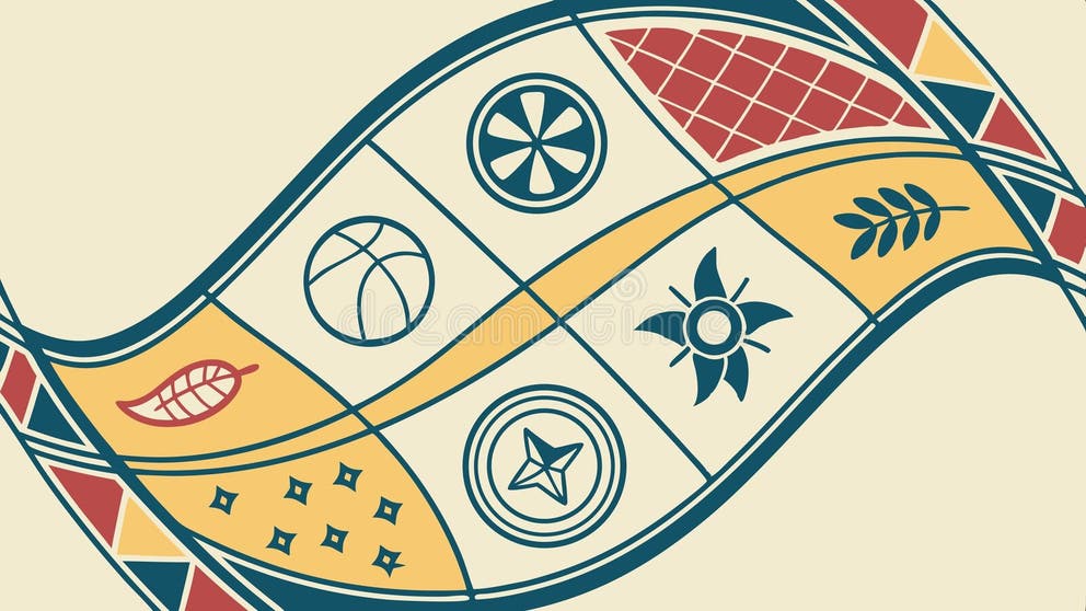 Abstract Geometric Pattern with Symbols Illustration. Dynamic ...