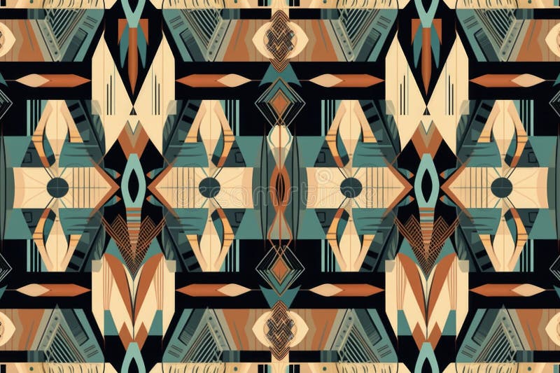Abstract Geometric Pattern, with Symmetrical Shapes and Lines Stock ...
