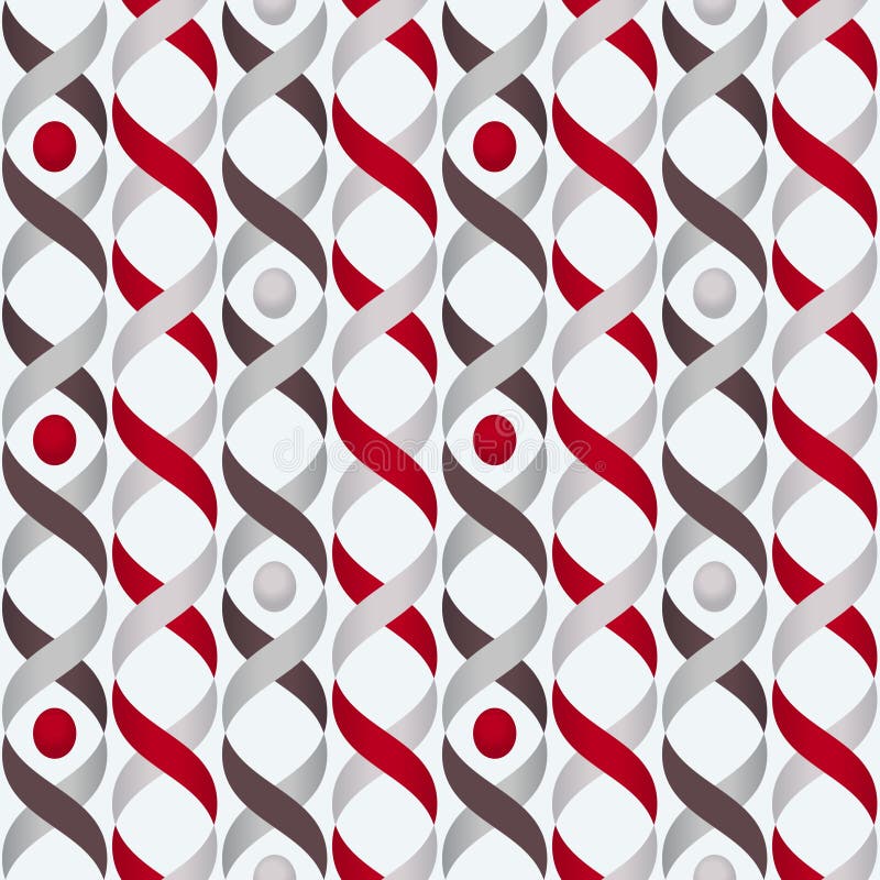 Abstract Geometric Pattern, Seamless Vector DNA Ribbons Pattern Stock ...