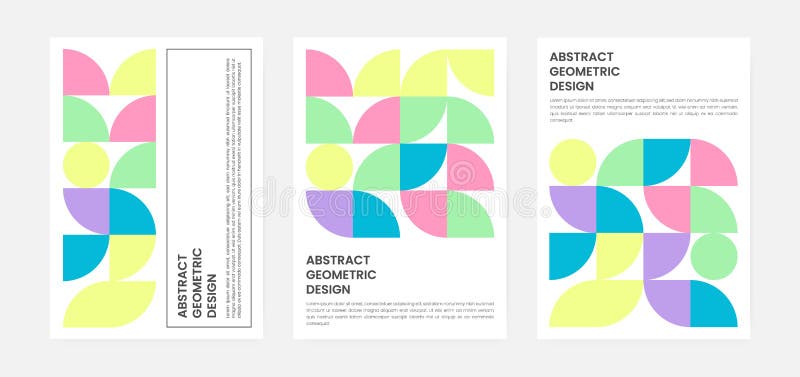 Abstract Geometric Pattern Texture for Book Cover Template Set. Vector ...