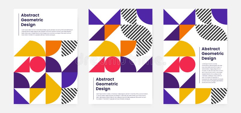 Abstract Geometric Pattern Texture for Book Cover Template Set. Vector ...