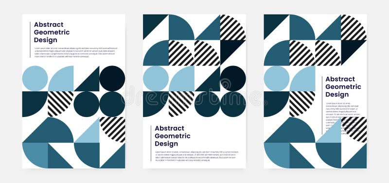 Abstract Geometric Pattern Texture for Book Cover Template Set. Vector ...