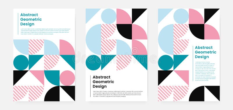 Abstract Geometric Pattern Texture for Book Cover Template Set. Vector ...
