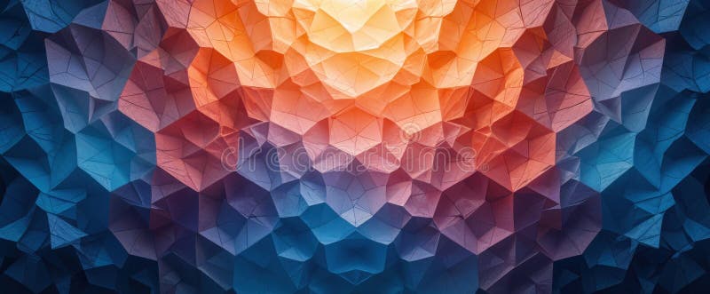 "Abstract Geometric Pattern with Vibrant Gradient Facets and Depth ...