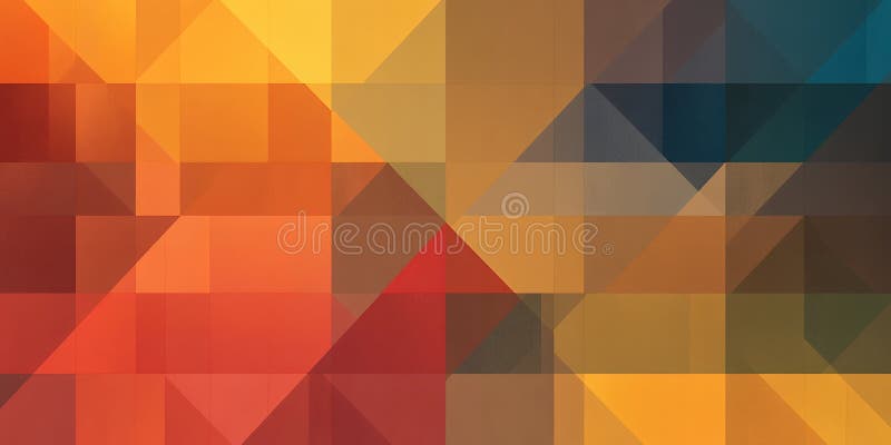 Abstract Geometric Pattern with Triangles and Squares in Warm Earth ...