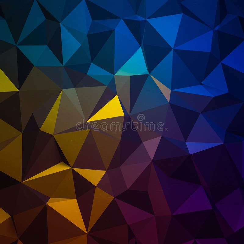 Abstract Geometric Pattern With Triangular Facets Creating A Low Poly Effect The Color Stock