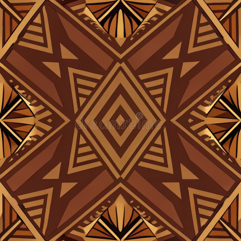 Abstract Geometric Pattern with Tribal Design in Warm Earth Tones Stock ...